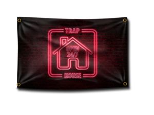 Trap House 24/7 Neon Flag | Banger Flags