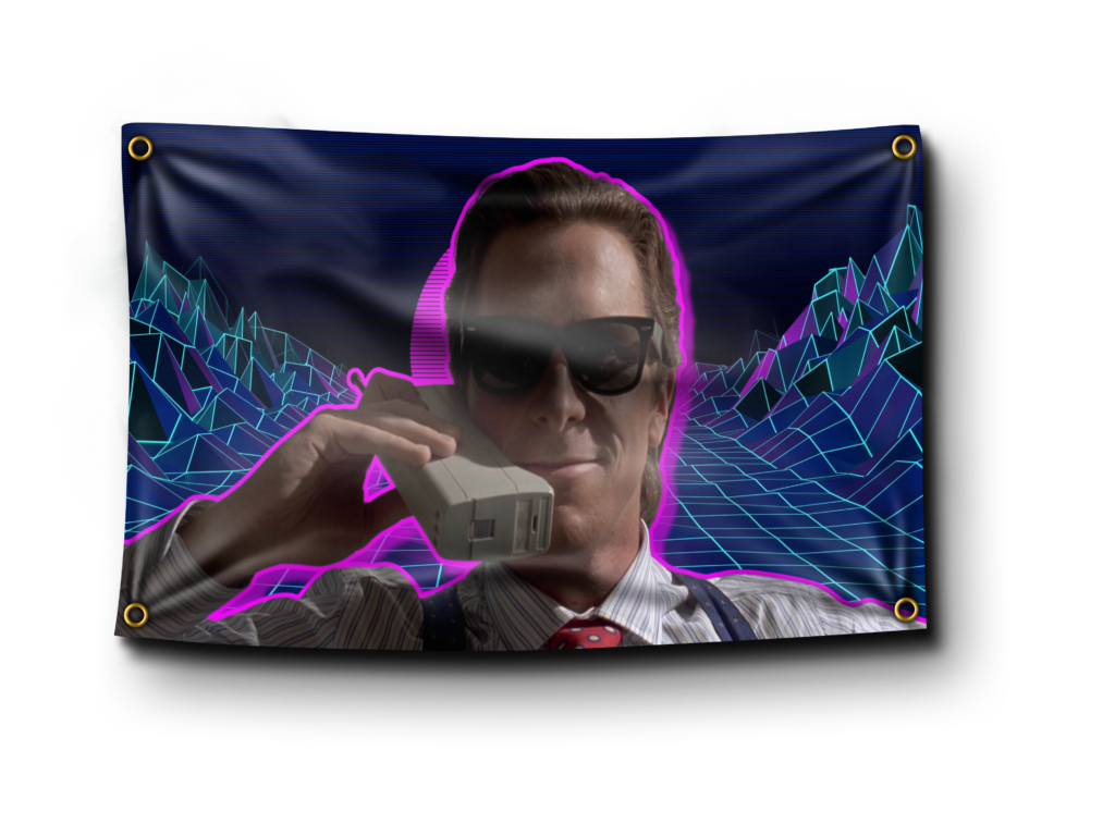 American Psycho Retro Phone Call Flag | Banger Flags