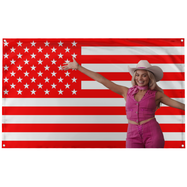 Barbie Movie Margot Robbie Red American Flag | Banger Flags